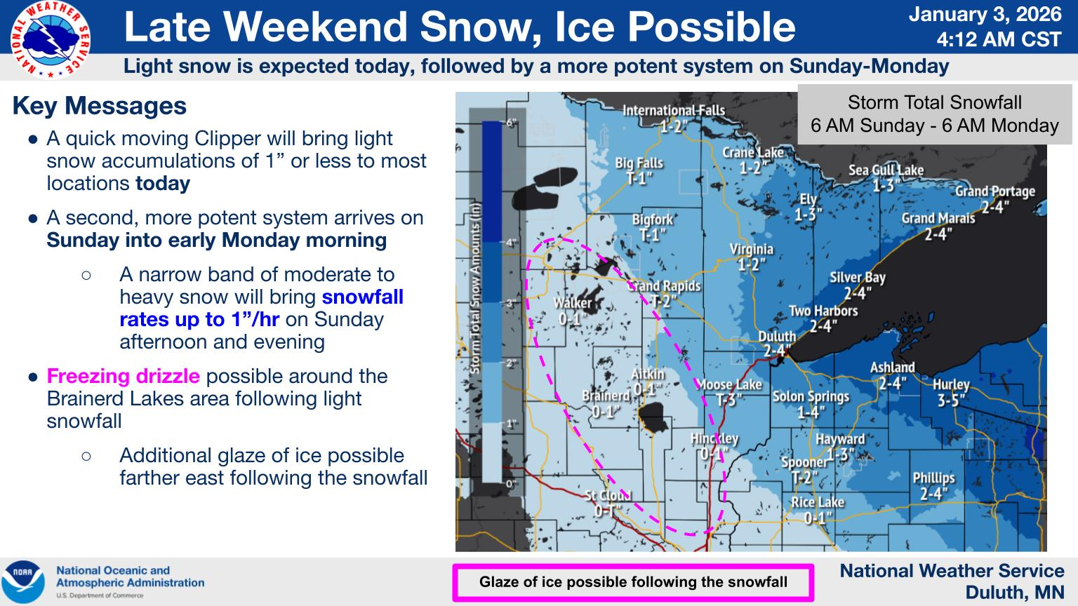 Weekend snowfall, ice accumulations possible | Boreal Community Media